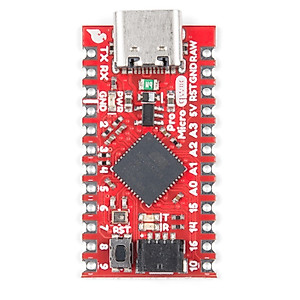 SparkFun Qwiic Pro Micro - USB-C (ATmega32U4) - Compatible with Arduino development board 5V/16MHz microcontroller AP2112 3.3V Voltage Regulator Castellated PTH pin pads Reset button Maximum 6V input