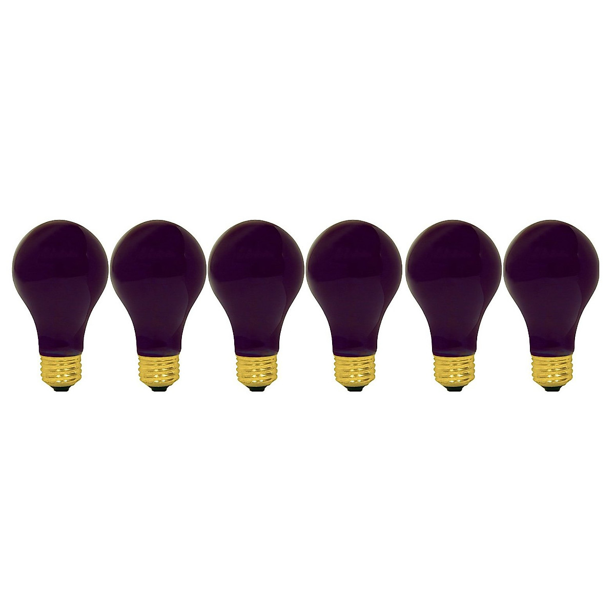GE Lighting A19 Black Light Incandescent Light Bulb, 60-Watt Replacement, Medium Base, 6-Pack