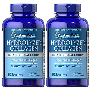 Puritan's Pride 2 Pack of Hydrolyzed Collagen 1000 mg Puritan's Pride Hydrolyzed Collagen 1000 mg-180 Caplets