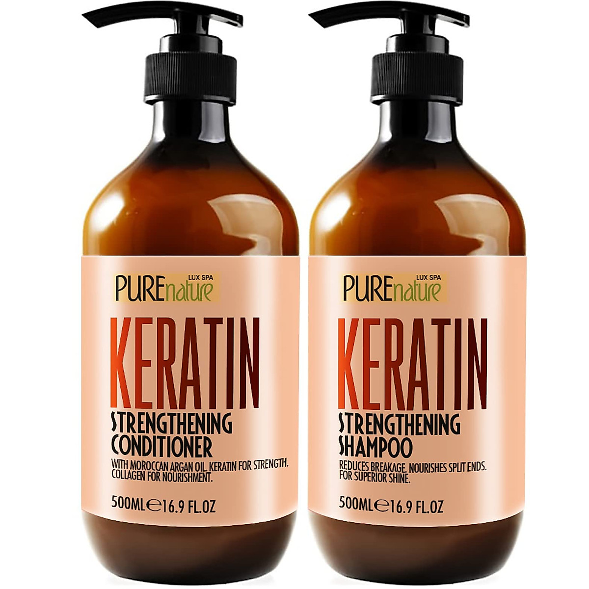 PURE NATURE Keratin Shampoo and Conditioner Set and Keratin Hair Mask