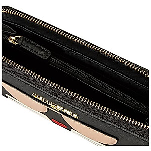 Karl Lagerfeld Paris Women's Zip Around Wallet, Deep BLK/Gold, One Size