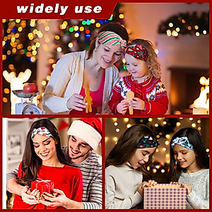 Jutom 12 Pieces Christmas Twisted Headbands Snowflake Elastic Turban Headband Multi-style Headband Christmas Bell Non Slip Hair Accessories Wide Knot Hair Bands Headwrap for Women (Simple Pattern)