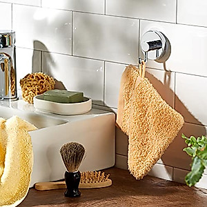 WENKO Wall Hooks with Loc-Vacuum Technology, for Hanging, Storage, for Shower, for Kitchen, No Drilling, No Holes, No Screws, Without Nails, 9.29" x 1.57" x 3.74", Chrome