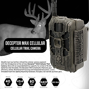 Stealth Cam 40MP Deceptor Max Cellular Trail Camera with 0.4-Second Trigger Speed (2-Pack) Bundle with 32GB Memory Card (2-Pack) and 4-in-1 Card Reader (4 Items)