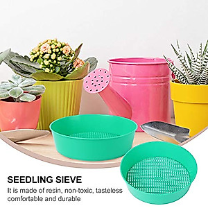 YARDWE Plastic Garden Riddle Sieve Mesh Sand Sieve Bonsai Gardening Tool Seeder Tool