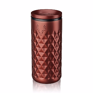 Viski Paragon Insulated Cocktail Tumbler, Insulated Highball Glasses Stainless Steel Highball Glasses with Ceramic Coating 16oz Pink Set of 1