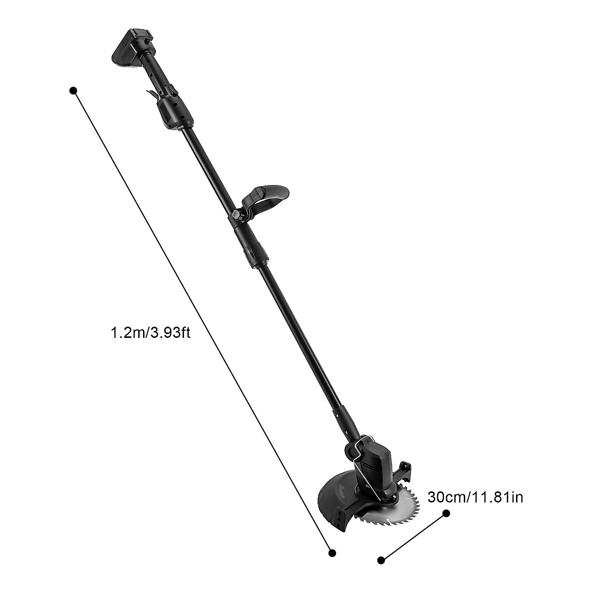 300W Cordless Grass Cutter, Electric Rechargeable Grass Trimmer with Brushless Motor, 6000Rpm No-Load Speed, 1500Mah Battery Powered Handheld Weed Wacker Edge String Trimmer for Garden Lawn Yard