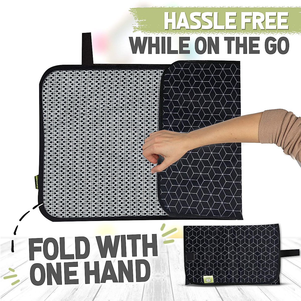 KeaBabies Portable Diaper Changing Pad and Baby Diaper Caddy Organizer - Waterproof Foldable Baby Changing Mat - Large Baby Organizer - Travel Diaper Change Mat - Diaper Organizer for Changing Table