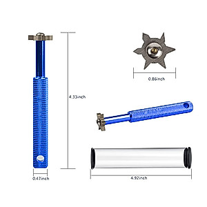 Replaceable Golf Club Groove Sharpener Groove Cleaner with 6 Blade Cutter for All Irons Pitching Sand Lob Gap and Approach Wedges and Utility Clubs, Re-Grooving Cleaning Tool Accessories (Blue)