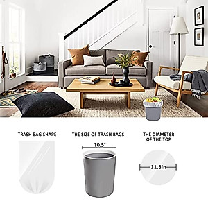 2.6 Gallon Trash Bags, 135pcs Small Garbage Bags, Clear White Trash Bin Liners for Bathroom, Office, Kitchen Small Trash Can