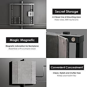 FITUEYES Design Corner TV Stand for 37-65 Inch LED LCD Screens, Tripod Easel TV Stand Modern TV Floor Mount Swivel with Concealed Storage for Bedroom/Living Room, Picasso Series