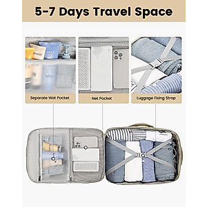 LOVEVOOK Large Travel Backpack for Women & Men, Carry on Backpack Airline Approved, TSA Personal Item Travel Bag fits 17" Laptop, 40L Waterproof Travel Essentials Sports Backpack with 3 Packing Cubes