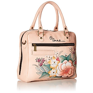 Anna by Anuschka womens Anna Anuschka Painted Leather Women's All Round Zippered Crossbody cross body handbags, Vintage Garden, One Size US