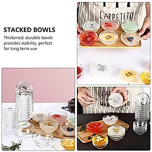 OSALADI Water Chestnut Bowls Versatile Glass Bowls 6Pcs Glass Custard Cups Small Glass Bowls Bakeware Clear Custard Cups Glass Pudding Bowls Ramekin Dishes for Home Restaurant Candy Dessert Bowls