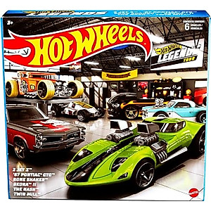 Hot Wheels HW Legends Multipacks of 6 Toy Cars, 1:64 Scale, Authentic Decos, Popular Castings, Rolling Wheels, Gift for Kids 3 Years Old & Up & Collectors