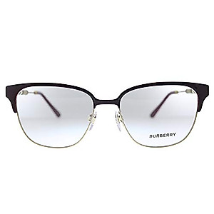 BURBERRY BE 1313Q 1238 Bordeaux Light Gold Metal Square Eyeglasses 53mm