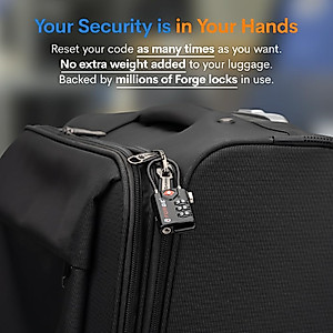 TSA Approved Cable Luggage Locks, Re-settable Combination with Alloy Body