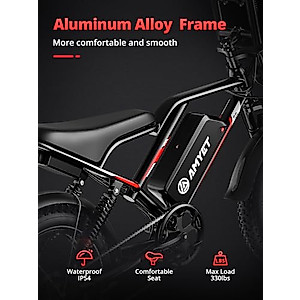 AMYET S8 Electric Bike for Adults, Peak 3000W Dual Motor AWD 48V 25Ah Ebike 35MPH Electric Bicycles 7-Speed with Full Suspension Fork Hydraulic Disc Brake Max Range 75+ Miles Electric Bike (Black)