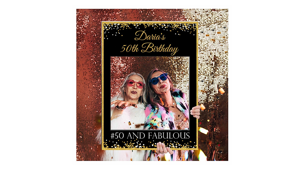 Fifty & Fabulous Photo Booth Frame for 50th Birthdays