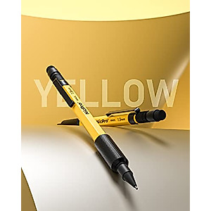 Nicpro 3 PCS 1.3 mm Mechanical Pencils Set with 36 Lead Refill, 3 Eraser - Weatherproof Metal Barrel, Heavy Duty Carpenter Pencil for Outdoor Marking Drafting Drawing Sketching Woodworking - with Case