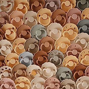 FRIGG Daisy Natural Rubber Baby Pacifier | Made in Denmark | BPA-Free (Dark Navy/Sandstone, 6-18 Months) 2-Pack