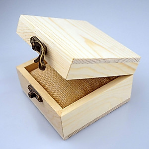 LONMAIX Wooden Box for Your Gift Jewelry Watch Unfinished Wood Box (Wooden)