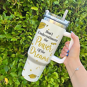 Foxcorner Personalized Graduation 2025 40oz Tumbler with Handle and Straw - Graduation Gifts for Her - Congrat Motivational Gifts For Graduates, Student, Friends - Stainless Steel Travel Cup with Lid