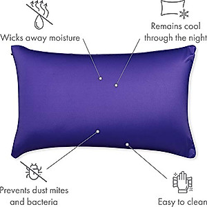 12" x 20" Throw Pillow – Dark Lavendar: 1 PCS Luxurious Premium Microbead Pillow With 85/15 Nylon/Spandex Fabric. Forever Fluffy, Outstanding Beauty & Support. Silky, Soft & Beyond Comfortable