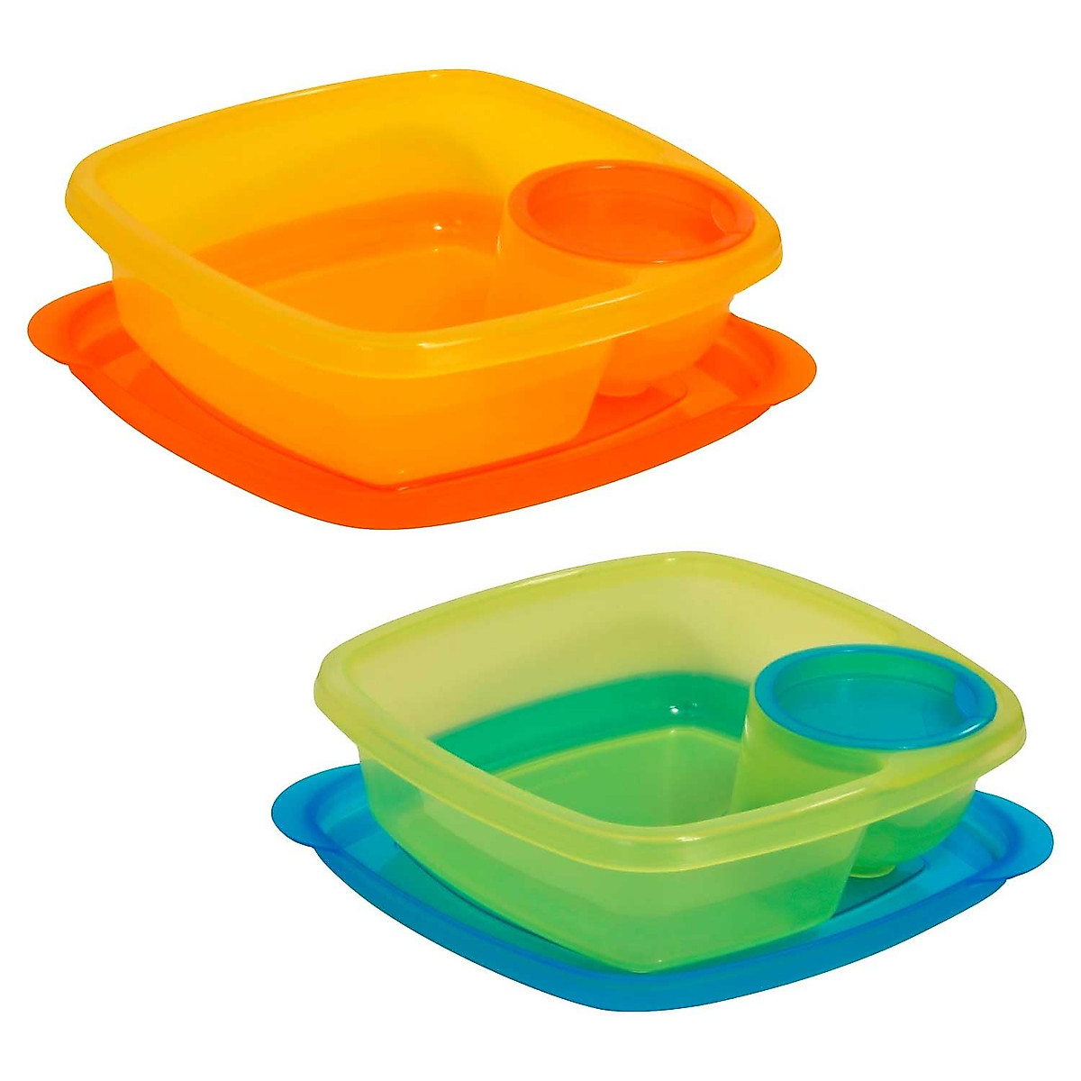 Take A Dip 2 the Side Food Container Keeps Dips, Fruit, Chips, Sandwiches, & More Separate & Ready for Lunch, Two Pack
