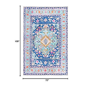 Rugs.com Timeless Collection Rug – 6' x 9' Blue Flatweave Rug Perfect for Bedrooms, Dining Rooms, Living Rooms