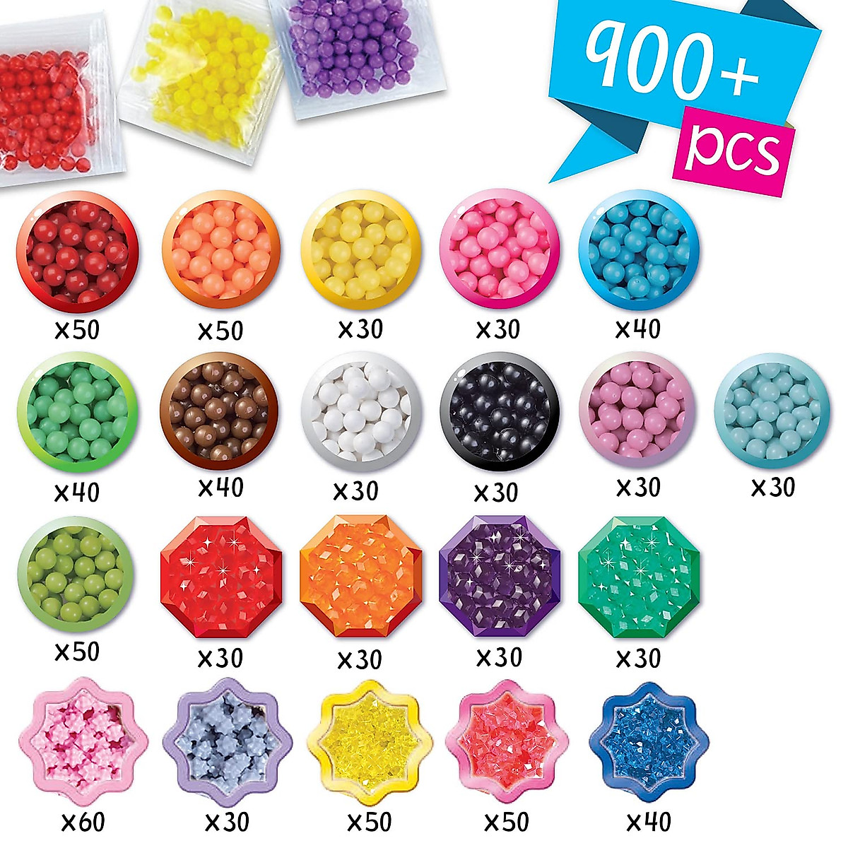 Aquabeads Beginners Carry Case, Complete Arts & Crafts Bead Kit for Children - Over 900 Beads