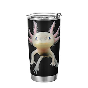 Yasala Tumbler Axolotl Insulated Coffee Cup Back to School Beverage Container Office Travel Mug with Straw and Lid Double Wall Stainless Steel 20oz