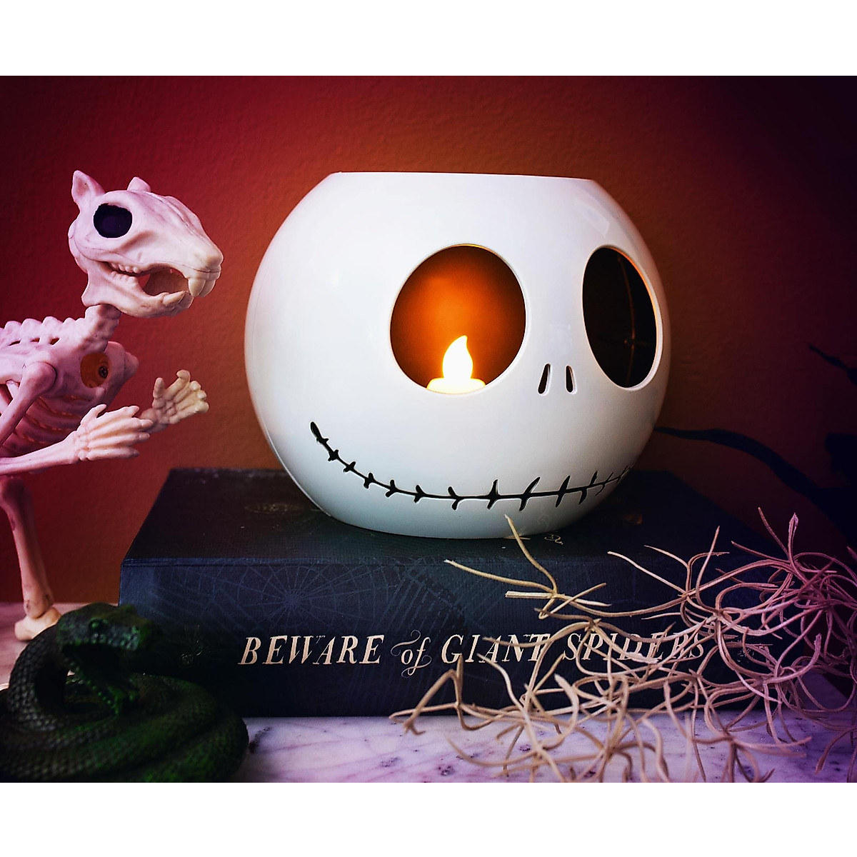 Disney The Nightmare Before Christmas Jack Skellington LED Flickering Flameless Candle With Automatic Timer | Officially Licensed Collectible