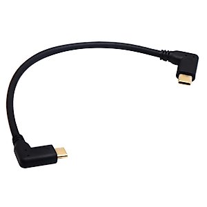 zdyCGTime Type c 3.1 Extension Cable 90 Degree USB 3.1 Type C Male to Male Gen 2 (10Gbps) Connector Extension Cable, Supports Charging, Data, Audio, Video Cable for New MacBook Pro 2017(20CM, M/M)