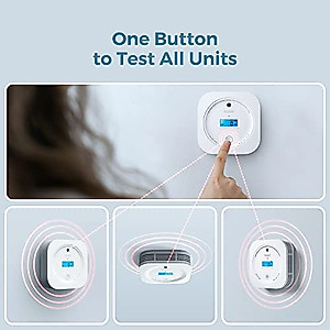 AEGISLINK Interlinked Smoke Carbon Monoxide Detector Combo, Smoke and CO Detector Battery Powered, Wireless Interconnected Smoke and CO Alarm, Digital Display, SC-RF200, 3-Pack