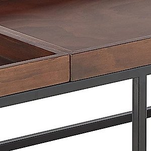 Amazon Brand – Rivet Modern Industrial Coffee Table with Metal Base and Trays, 42.1"W, Walnut Finish