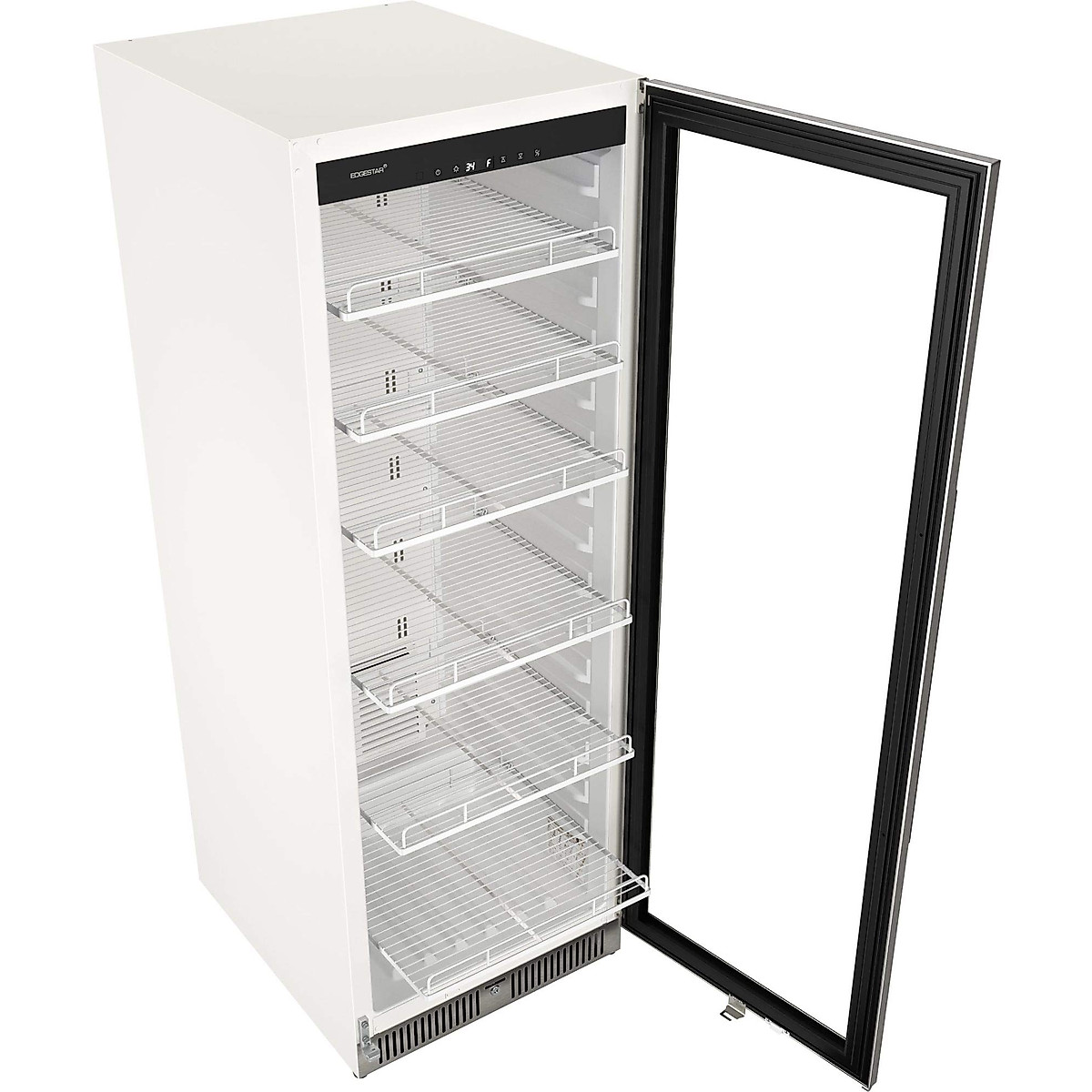 EdgeStar VBM131 24 Inch Wide 13.7 Cu. Ft. Commercial Beverage Merchandiser With Temperature Alarm and Reversible Door - Stainless Steel