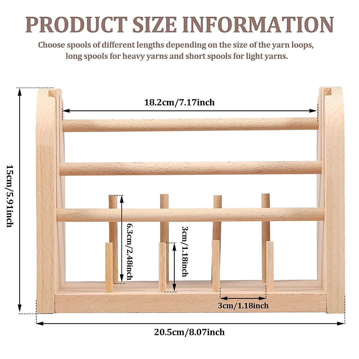 kjcbkcb Wooden Spools Holder, Wooden Yarn Holder Stand Detachable Crochet Yarn Holder Beech Sewing Thread Organizer Spool Thread Holder Organizer Yarn Ball Knitting & Crochet Supplies for Yarn
