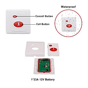 Daytech Strobe Siren Panic Alarm Button Siren Alarm with Light for Home Caring Loud Outdoor SOS Alert System 2 Red Flashing Siren and 4 Emergency Button for Store Hotel Jewelry Shop Security