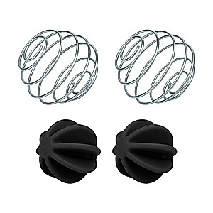 Shaker Balls Shaker Bottle Ball Replacement Milkshake Protein Powder Whisk Ball for Shaker Cup Bottle (4 Pcs Stainless Steel+ Black Plastic)
