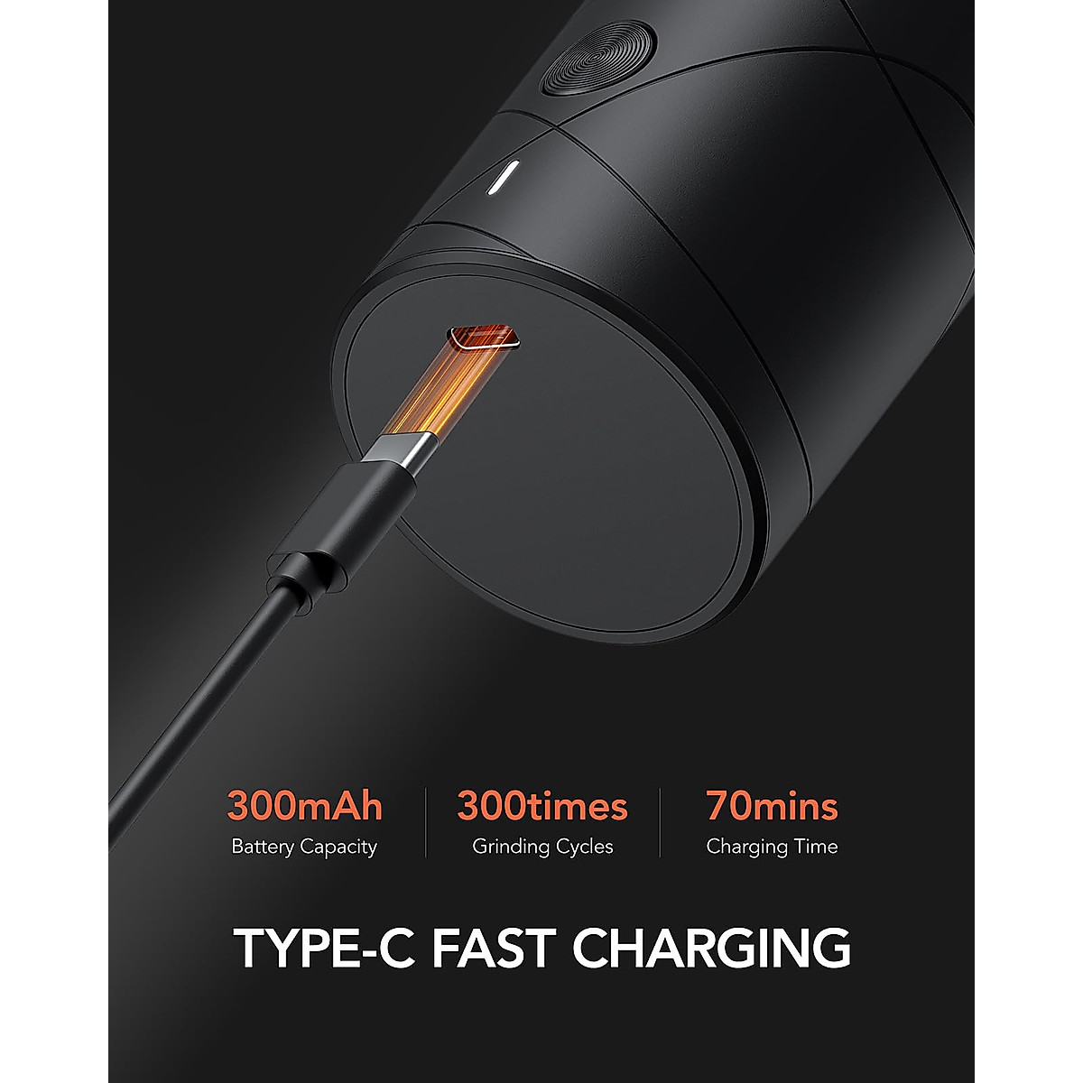 FORLIM Electric Salt and Pepper Grinder Set, USB Rechargeable, Automatic Salt Pepper Mill Grinder with Dust Cover, One-Button Control, Adjustable Coarseness, Warm LED Light (2 Packs, Black&White)