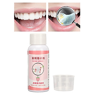 Plaque Disclosing Agent, 60ml Dental Plaque Indicator with Scale Cup, Oral Tartar Test Examination for Kids or Adults Teeth, Plaque Identifying, Care About Your Dental Hygiene