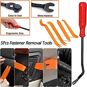 Niteguy 245Pcs Tesla Bumper Fender Liner Push Retainer Fastener Rivet Clips,15 Sizes Auto Plastic Push Rivets Set with Fastener Remover for Tesla Body Interior and Exterior Retainer Fastener Clip