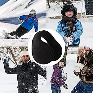 GERGELLA Ear Warmers For Men Women Foldable Fleece Unisex Winter Warm Earmuffs For Cold Winters,Biking,Adjustable,Protects Ears (Black-2 PSC)