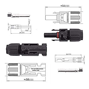 BeideLt 20PCS Solar Connectors, IP67 Waterproof Solar Panel Connector, 1000V 30A Male/Female Solar Wire Adapter Connector for Connecting Solar Panels
