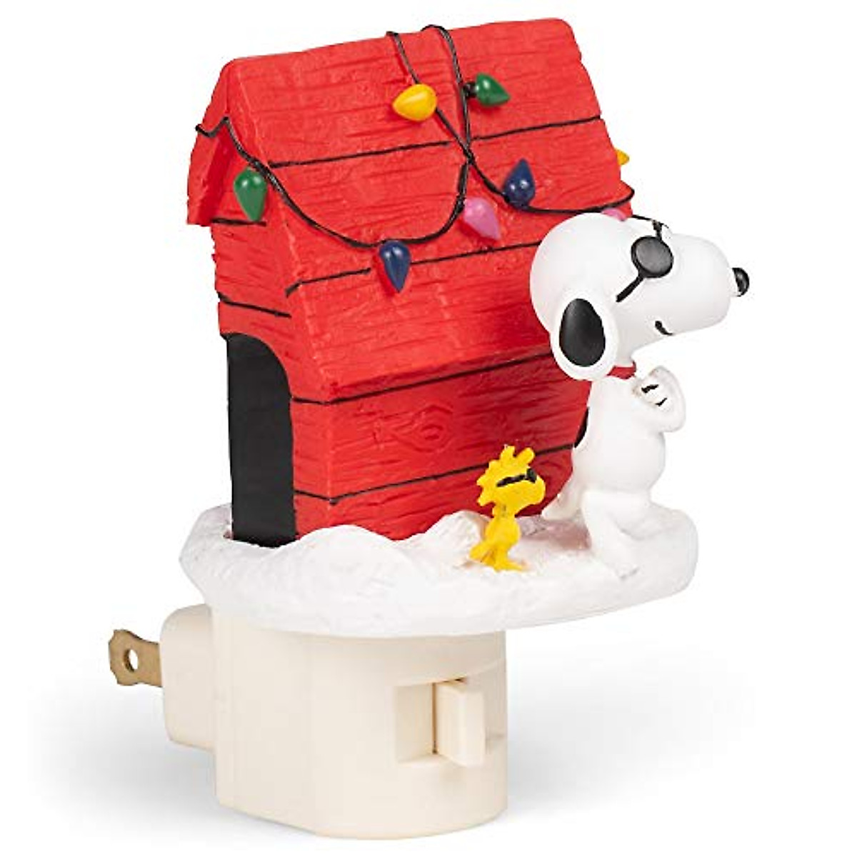 Peanuts 4.25 Inch Tall Snoopy Joe Cool Night Light Christmas Doghouse
