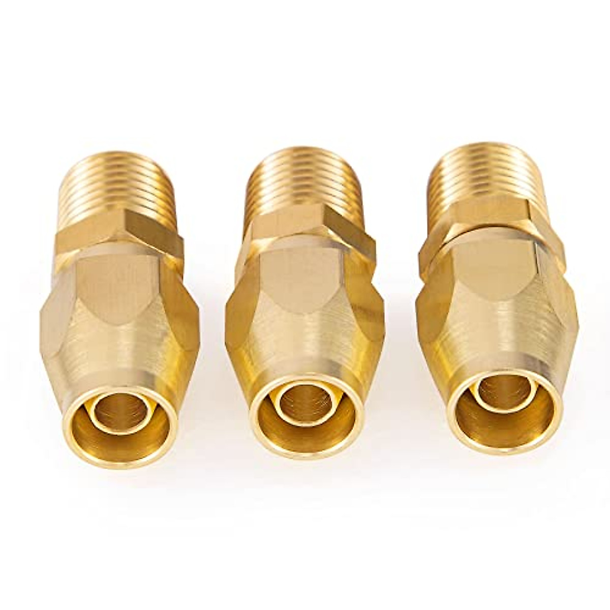 Breezliy Premium Solid Brass 2PCS Reusable Replacement Fitting For 1/4-Inch ID Hose,1/4-Inch NPT Rigid