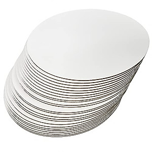 CHERRY 25-Pack 12 inch Sturdy Round Cake Boards, White Cardboard Cake Circles plate Scalloped Base,Pack of 25