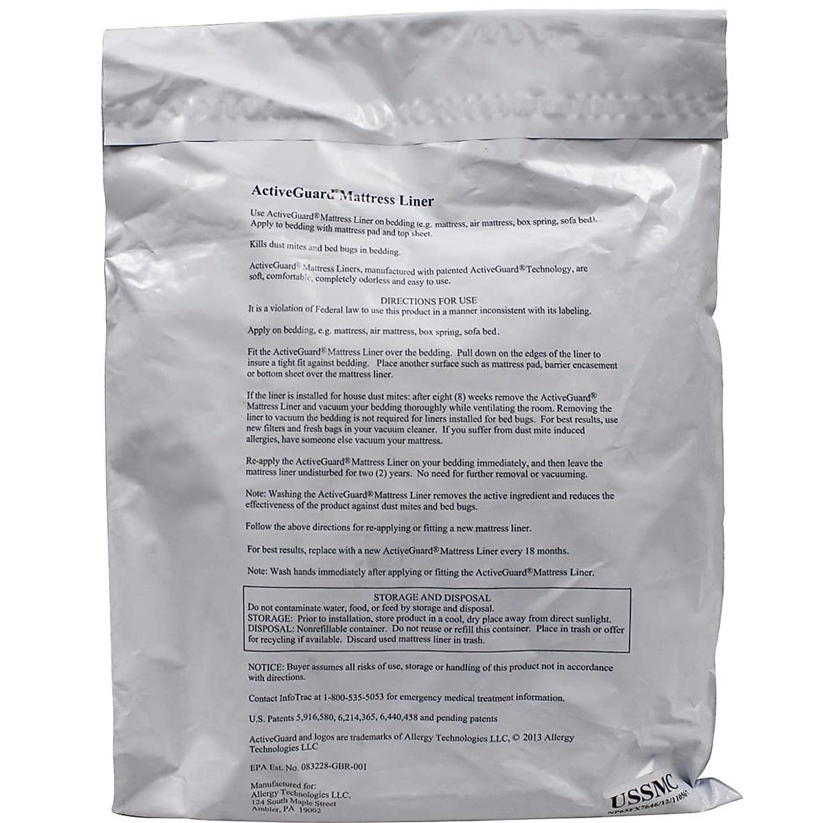 ActiveGuard Mattress Liner Bed Bug (Queen)