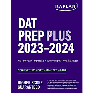 DAT Prep Plus 2023-2024: 2 Practice Tests + Proven Strategies + Online (Kaplan Test Prep)